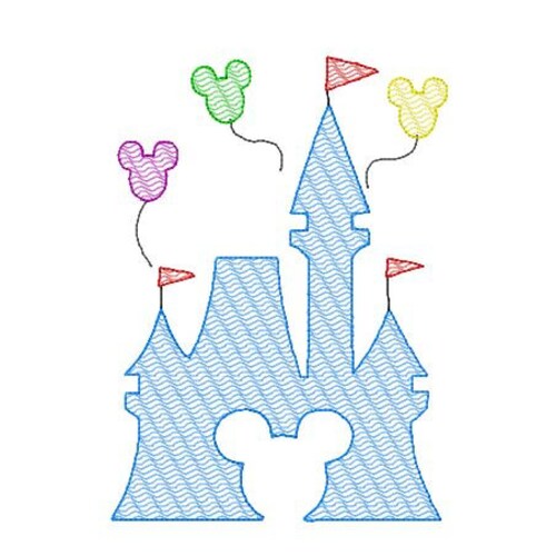 Character Inspired Miss Mouse Castle Embroidery Applique - Etsy