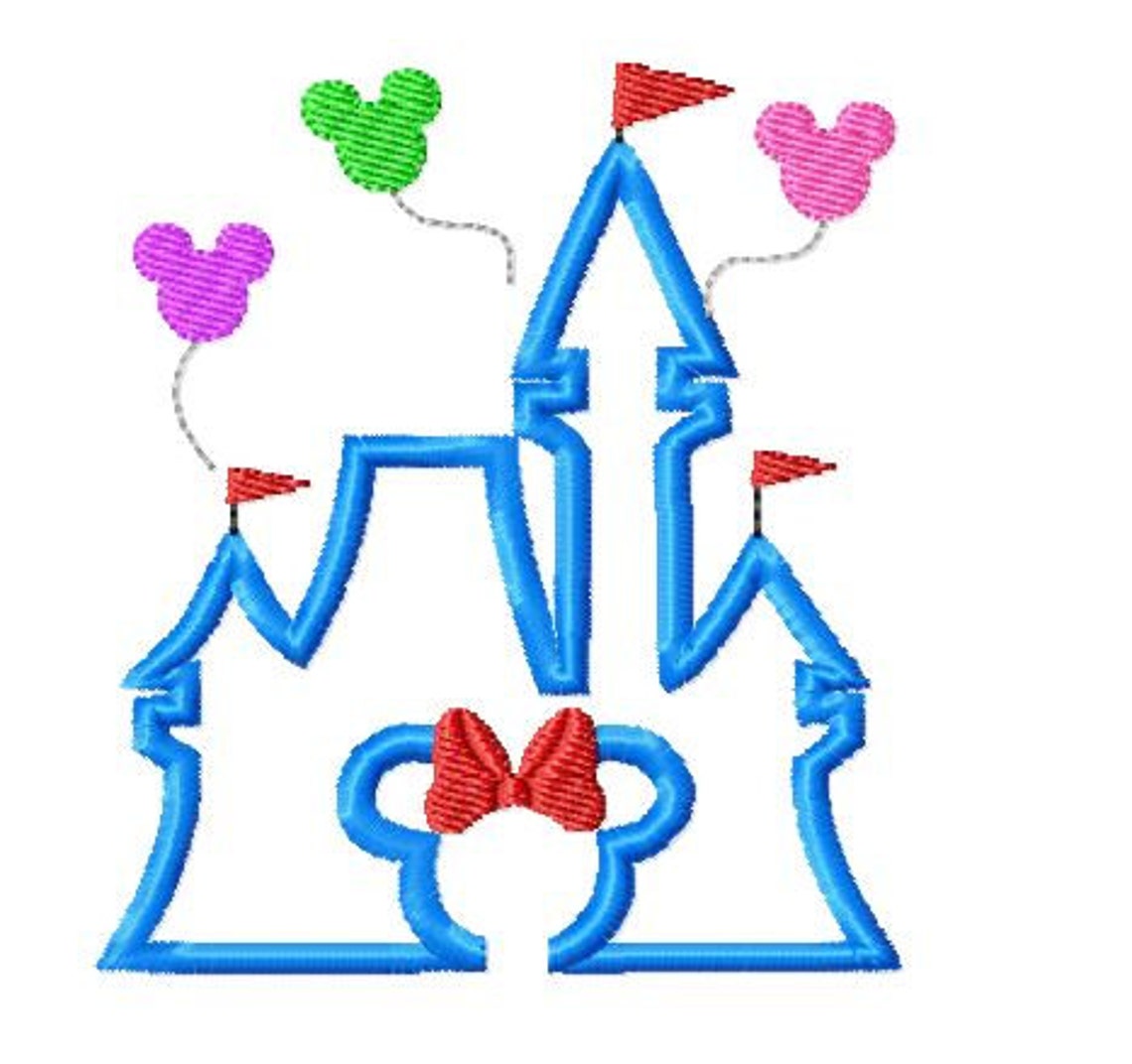 Character Inspired Miss Mouse Castle Embroidery Applique - Etsy