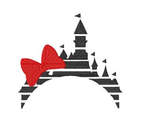 Character Castle for Monogram Initials Miss Mouse Embroidery | Etsy