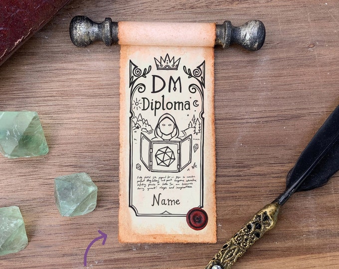 Dnd GM DM Diploma. Gamemaster. Dungeon Master. Scrolls Miniature ...