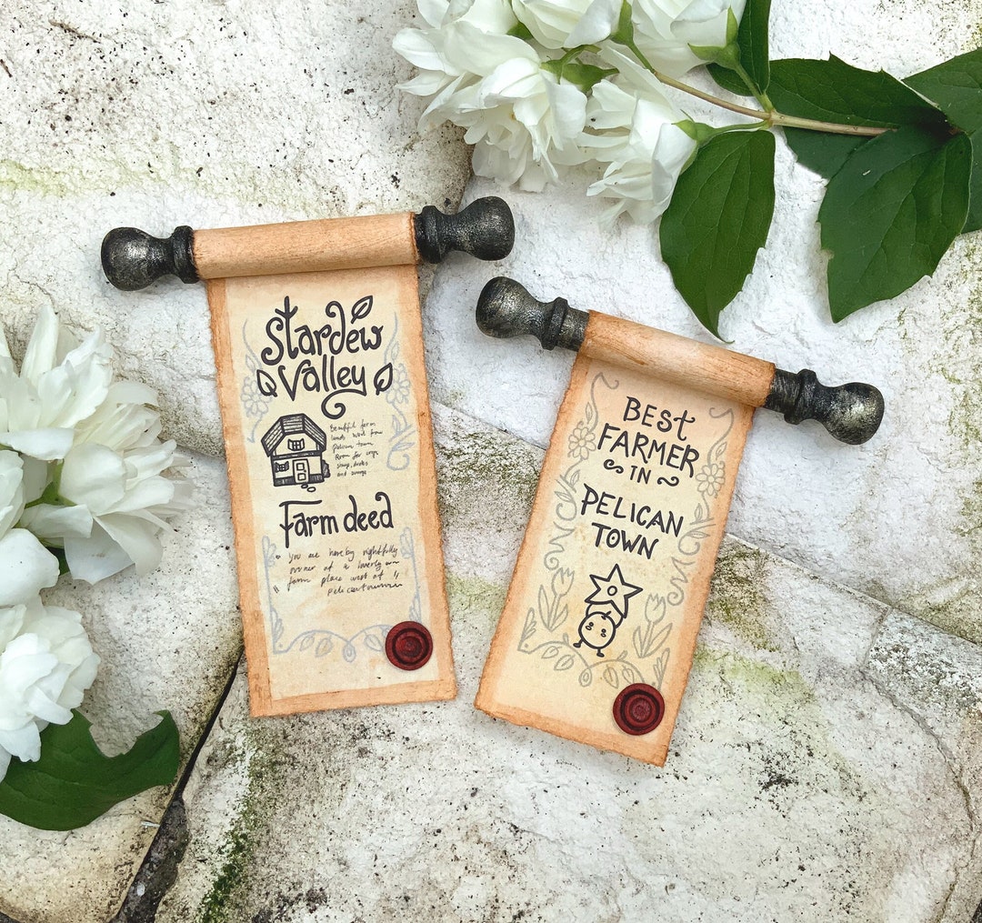 Stardew Valley Diploma. Scrolls Miniature - Fridge Magnets ...