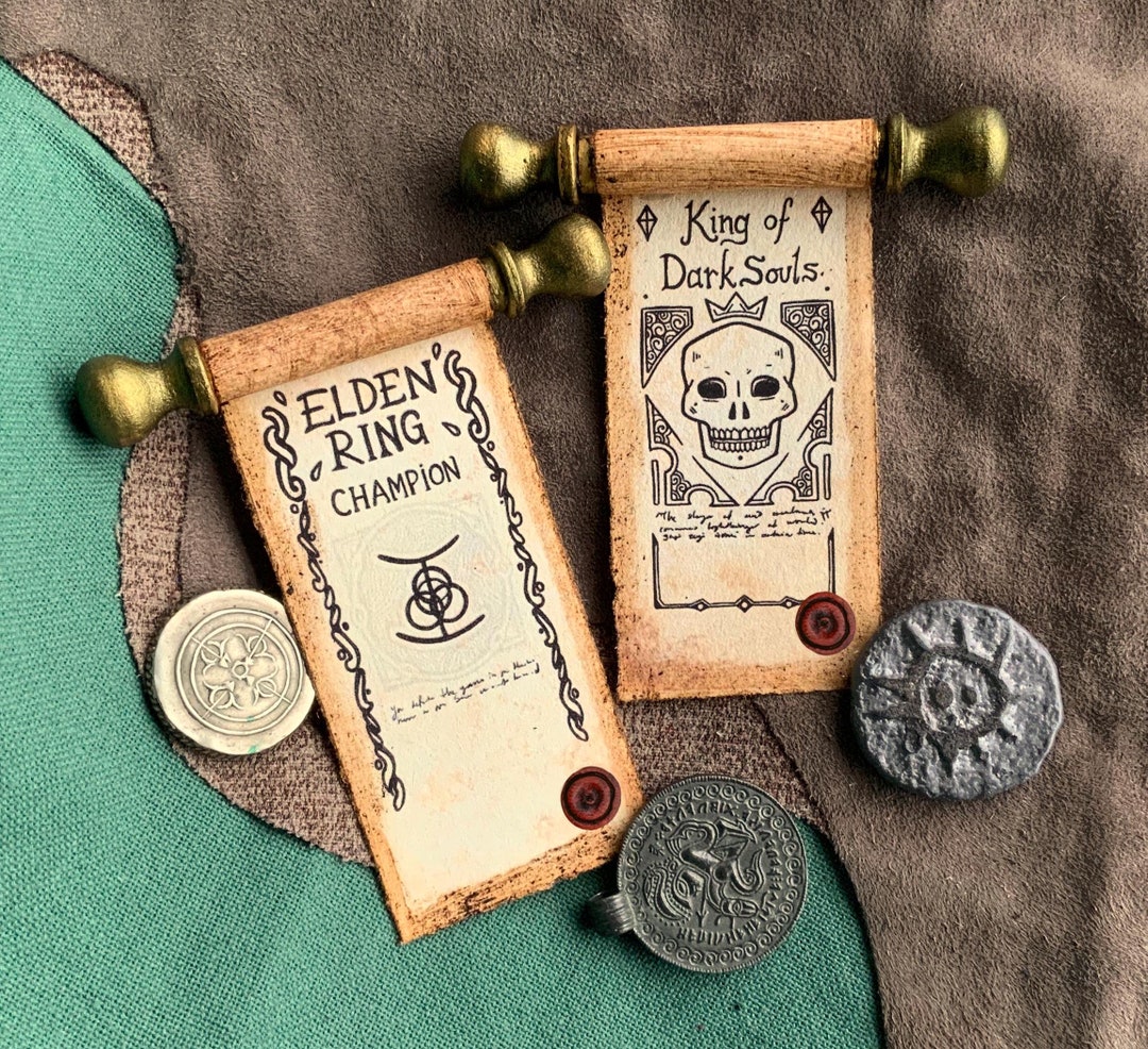 Elden Ring Champion Diploma. King of Dark Souls. Scrolls Miniature ...