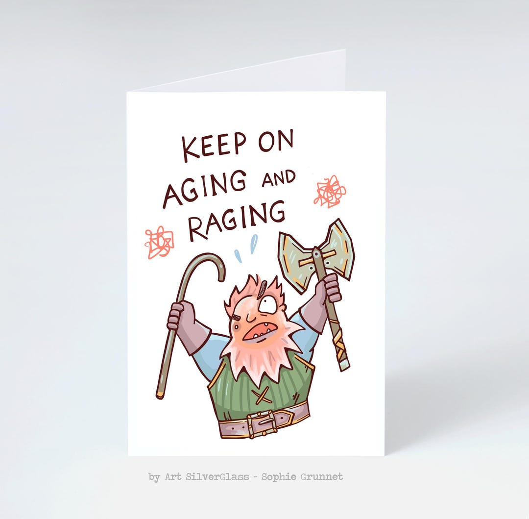 Barbarian Birthday Card: Geeky Greeting for Nerds - Etsy
