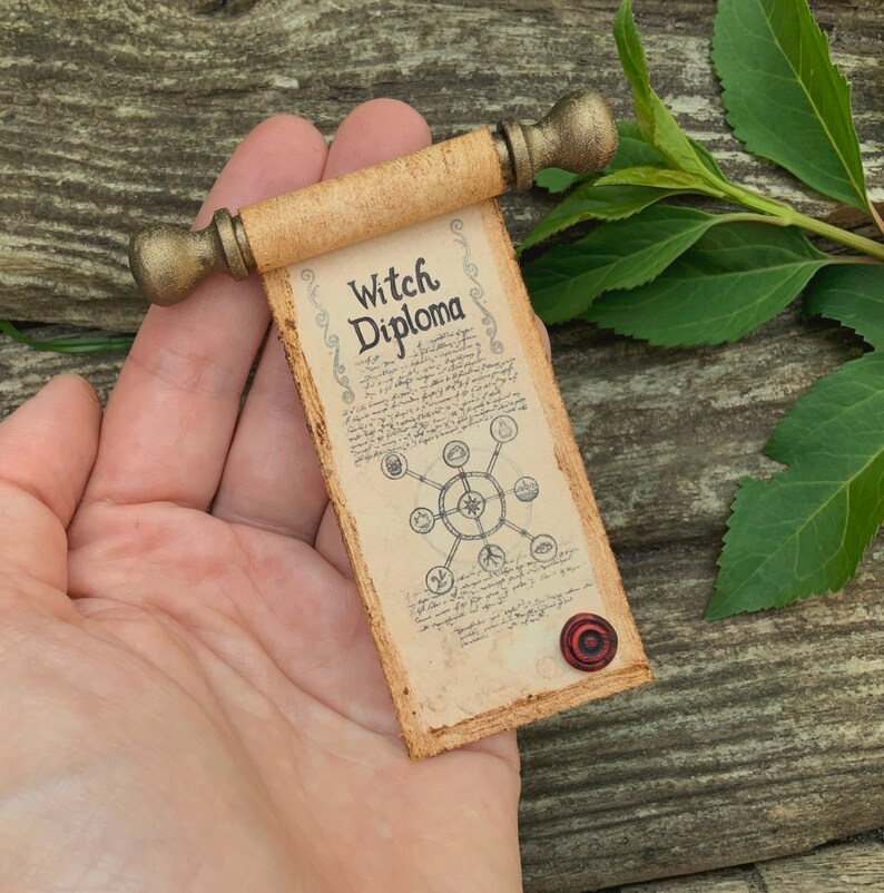 Witch Diploma. Luna Arcana Magic. Miniature Moon Scroll - Fridge ...