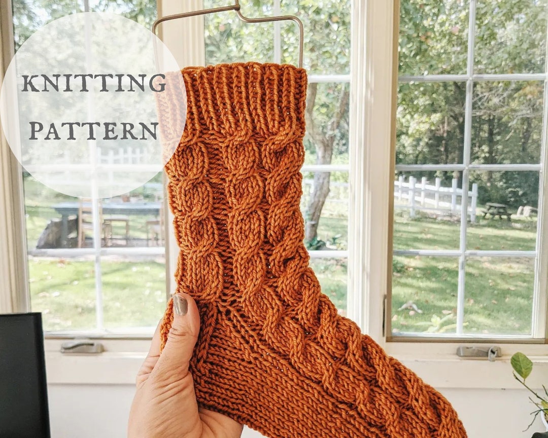 Pumpkin Patch Cabin Socks Knitting Pattern, Cable Knit Sock Pattern ...
