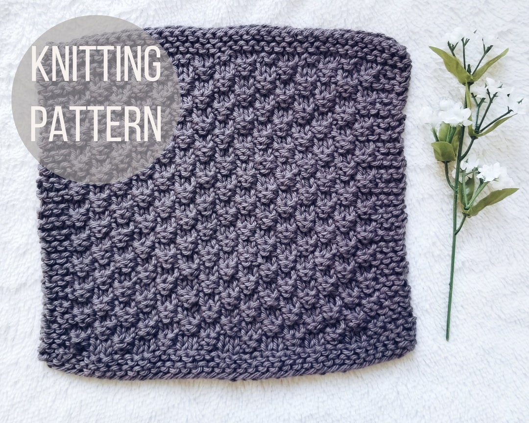 Knit Dish Cloth Pattern, Knit Wash Cloth Tutorial, Farmhouse Kitchen ...