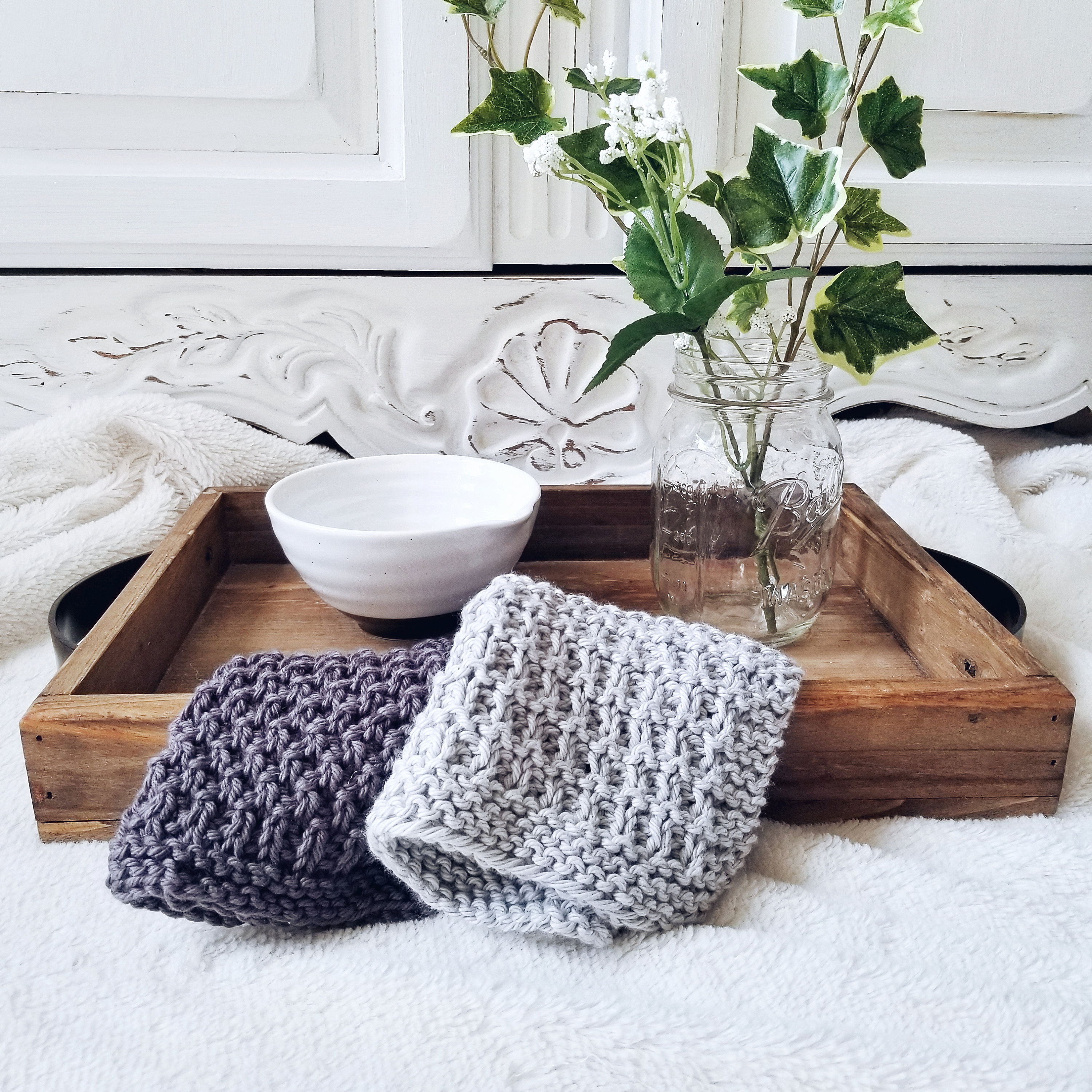 Knit Dish Cloth Pattern Knit Wash Cloth Tutorial Farmhouse - Etsy