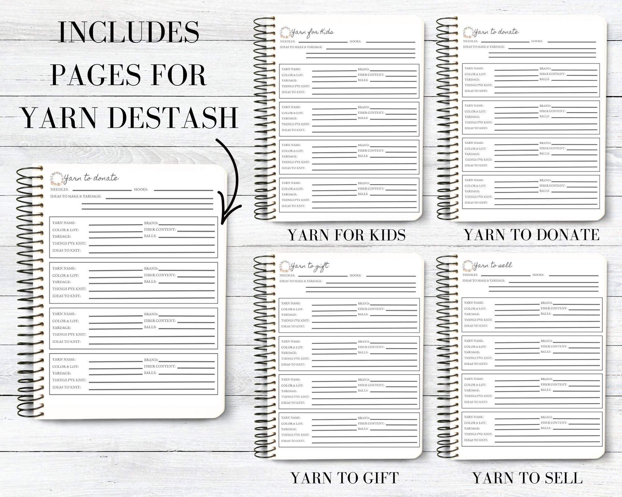 Yarn Inventory PDF, Printable Yarn Stash Organization, Knitting Yarn ...