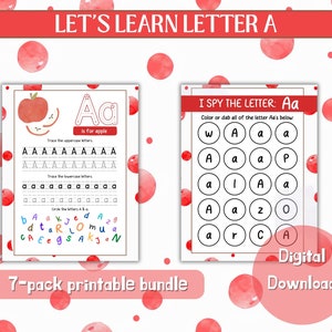 Letter of the Week Worksheets Printable SET OF 7, Letter A, Alphabet ...