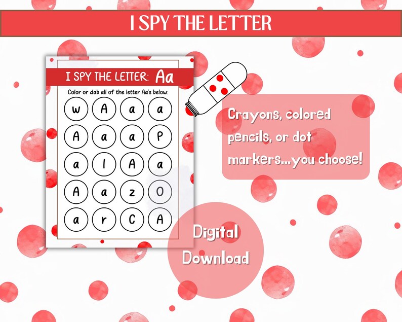 Letter of the Week Worksheets Printable SET OF 7, Letter A, Alphabet ...