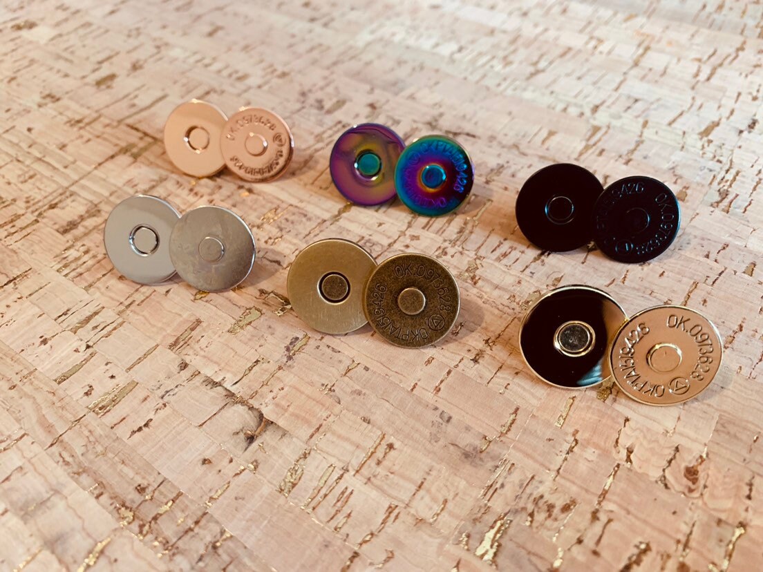 18mm Magnetic Snaps/Closures for Handbags & Wallets - 10 Sets! - Bag ...