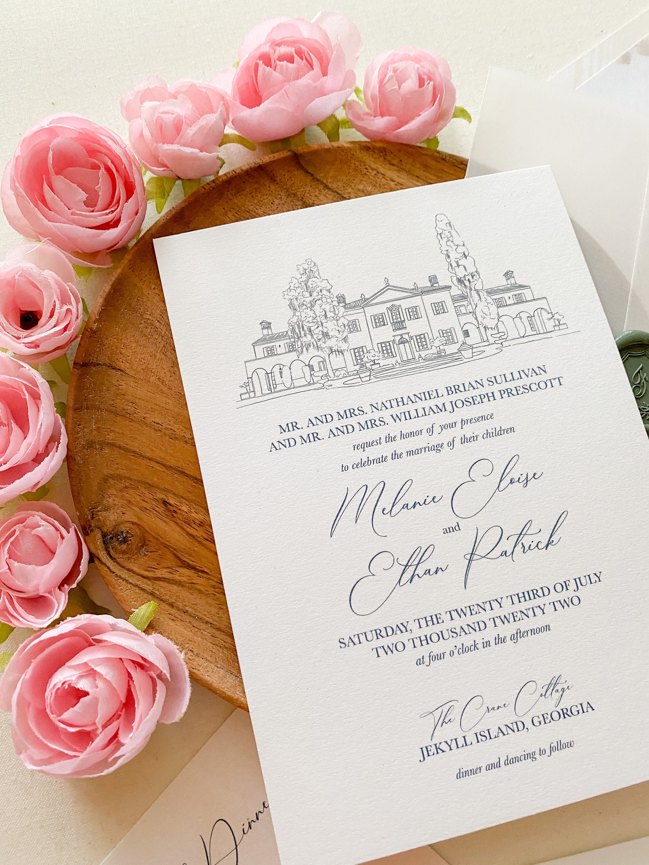 Wedding Venue Line Drawing Invitation - Etsy