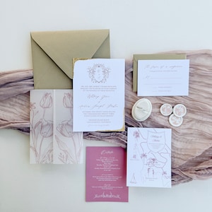 Custom Line Drawing Illustrated Wedding Map, Details Card - Etsy