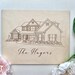 Hand Drawn House Portrait Wood Sign, Laser Engraved House Portrait ...
