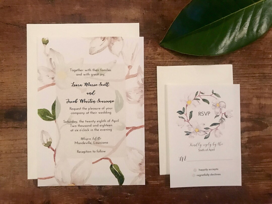 Magnolia Invitations DEPOSIT - Etsy