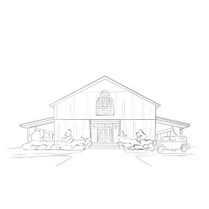 Wedding Venue Line Drawing, Venue Portrait - Etsy