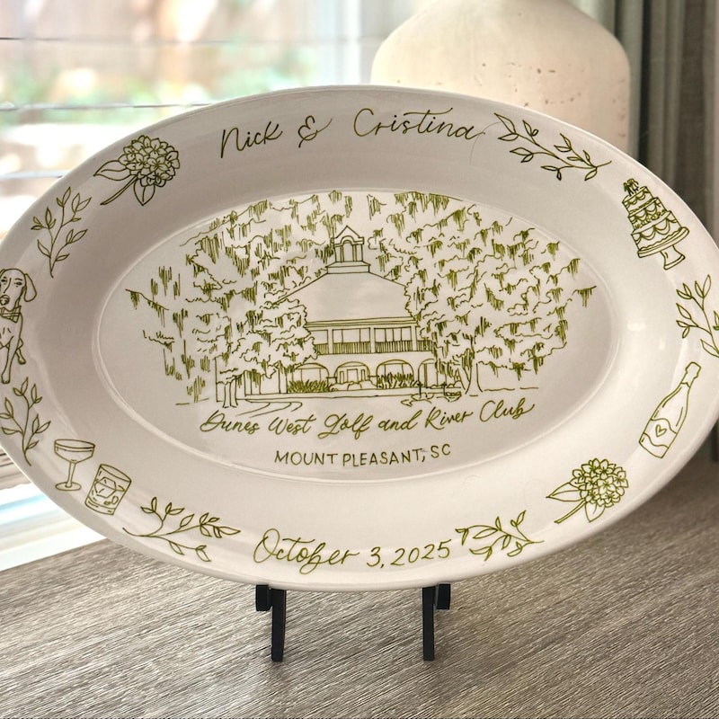 Ceramic Platter Newlyweds - Etsy