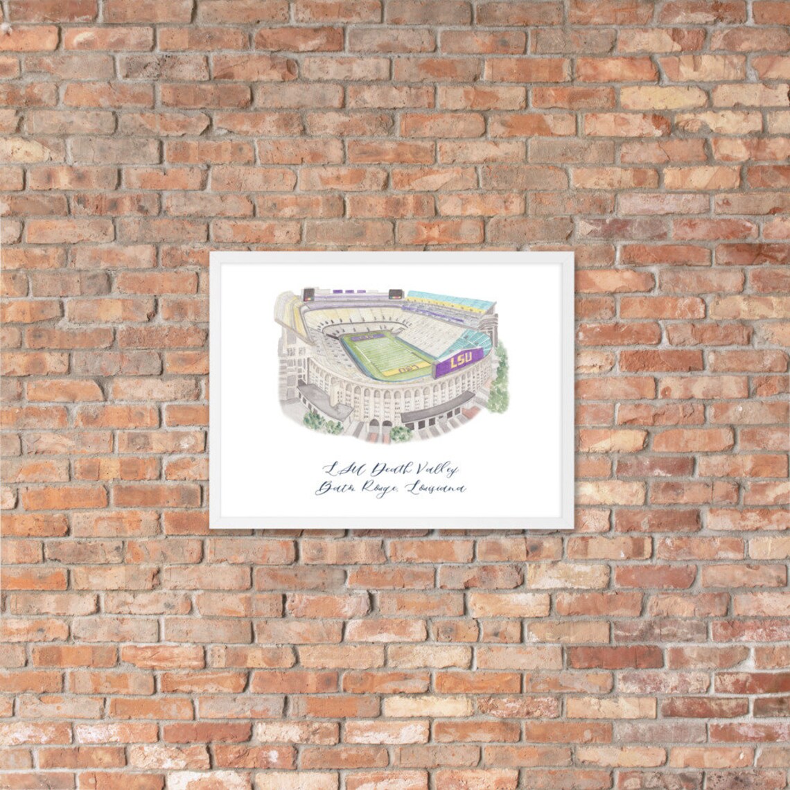 Framed LSU Stadium Art Print Louisiana State University | Etsy