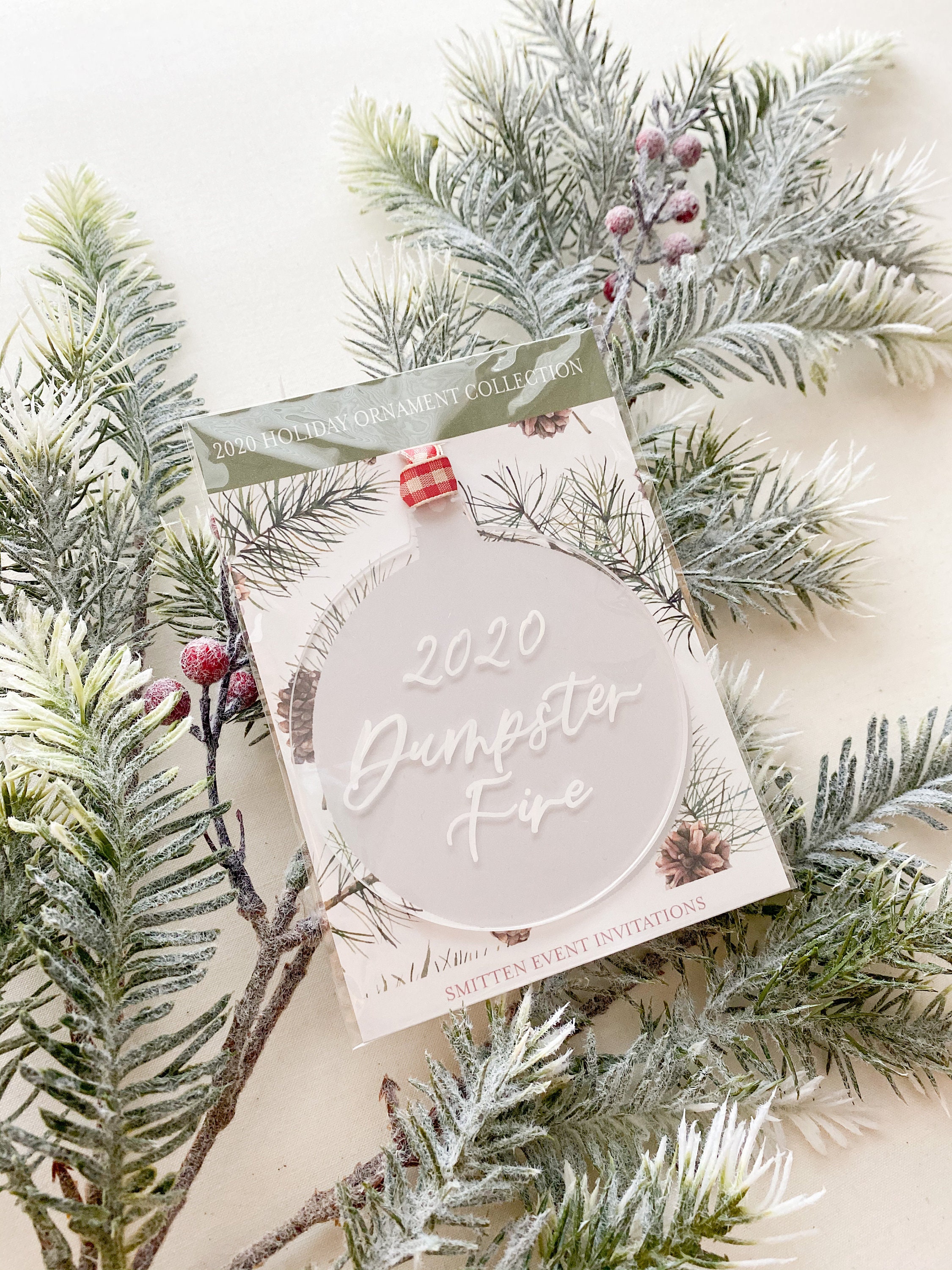 Hand Drawn Calligraphy Ornaments 2020 Acrylic Flat Ornament - Etsy