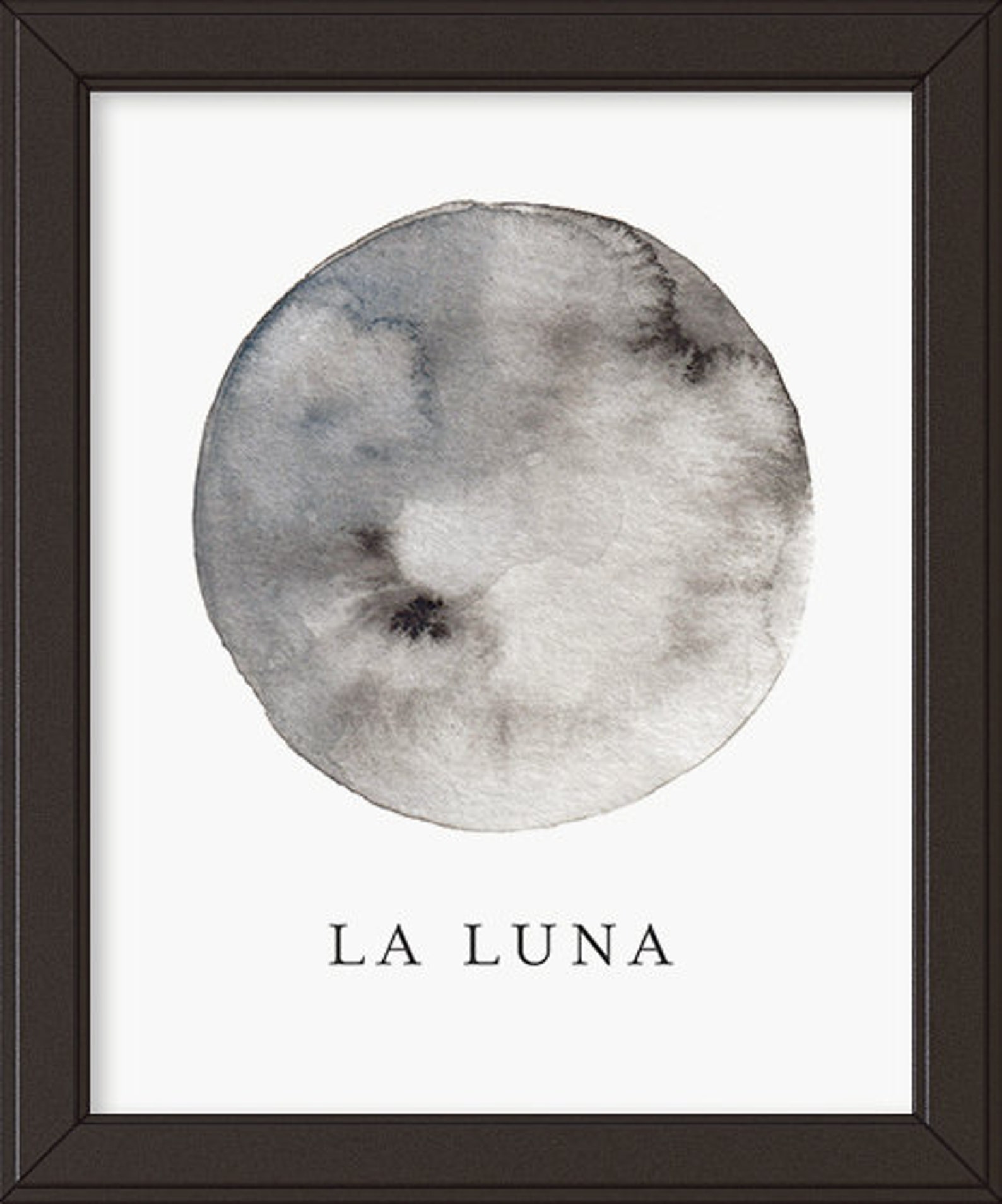 Watercolor La Luna Moon Painting Art Print - Etsy
