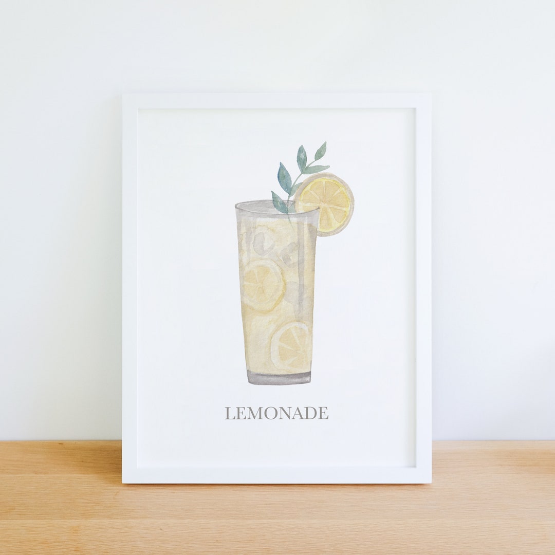 Watercolor Lemonade Painting Art Print - Etsy