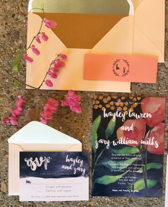 SAMPLE Wedding Invitation set | Etsy