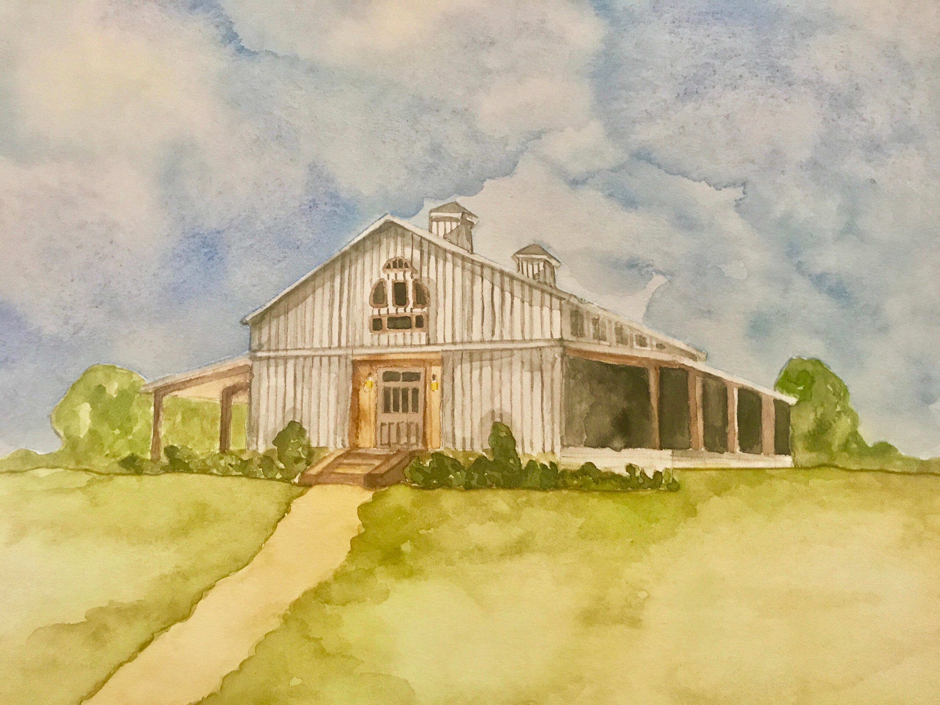 Custom Venue Building Watercolor Painting - Etsy