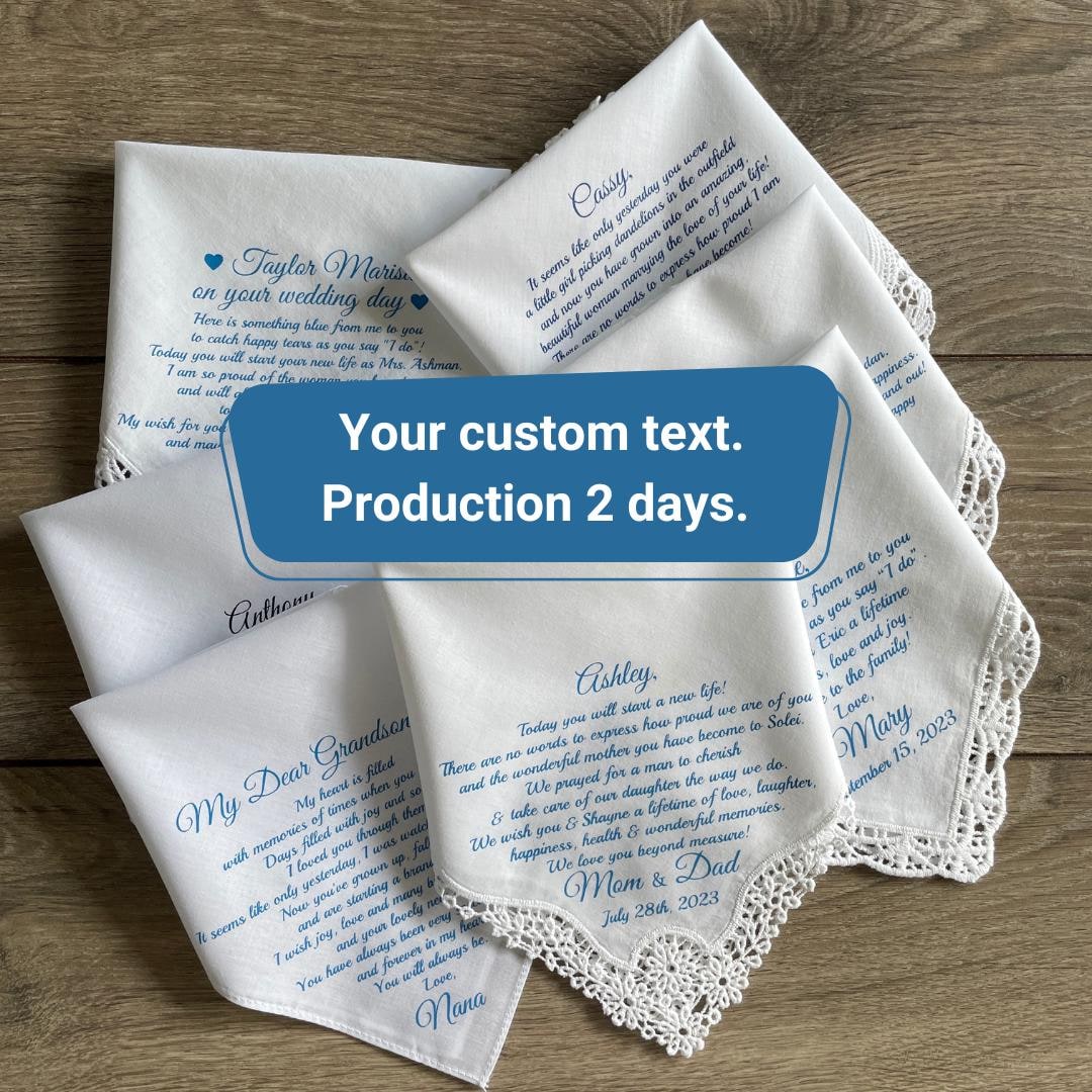 Handkerchiefs for Wedding Day - Etsy