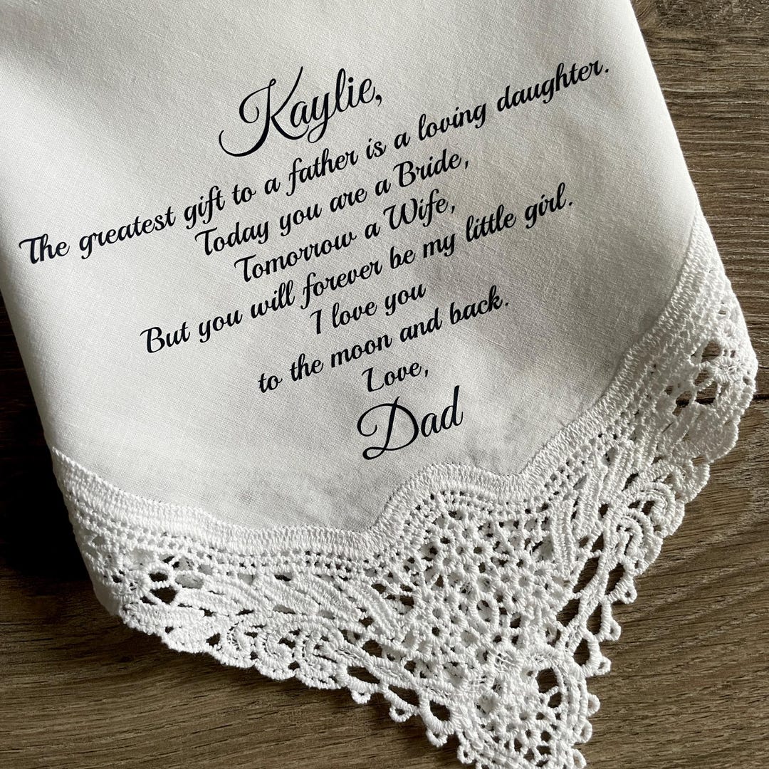 Bride Gift From Dad for Bride Gift Daughters Wedding Handkerchief From ...
