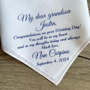 Godson Wedding Gift Personalized Handkerchief - Etsy
