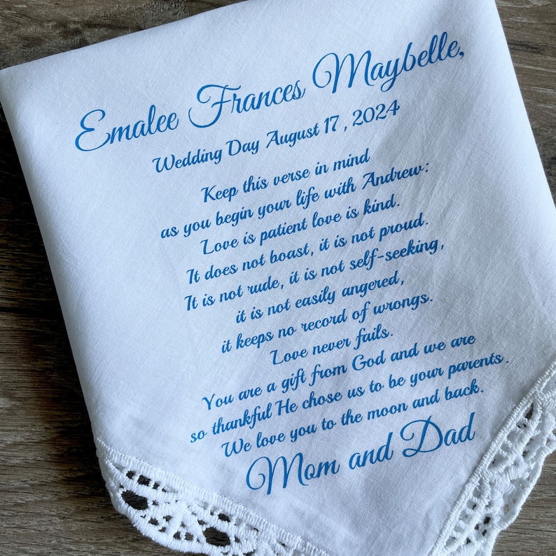 Marriage Bible Verse Christian Wedding Handkerchief Faith Hope Love ...