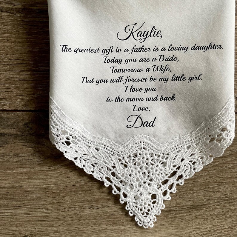 Bride Gift From Dad for Bride Gift Daughters Wedding Handkerchief From ...