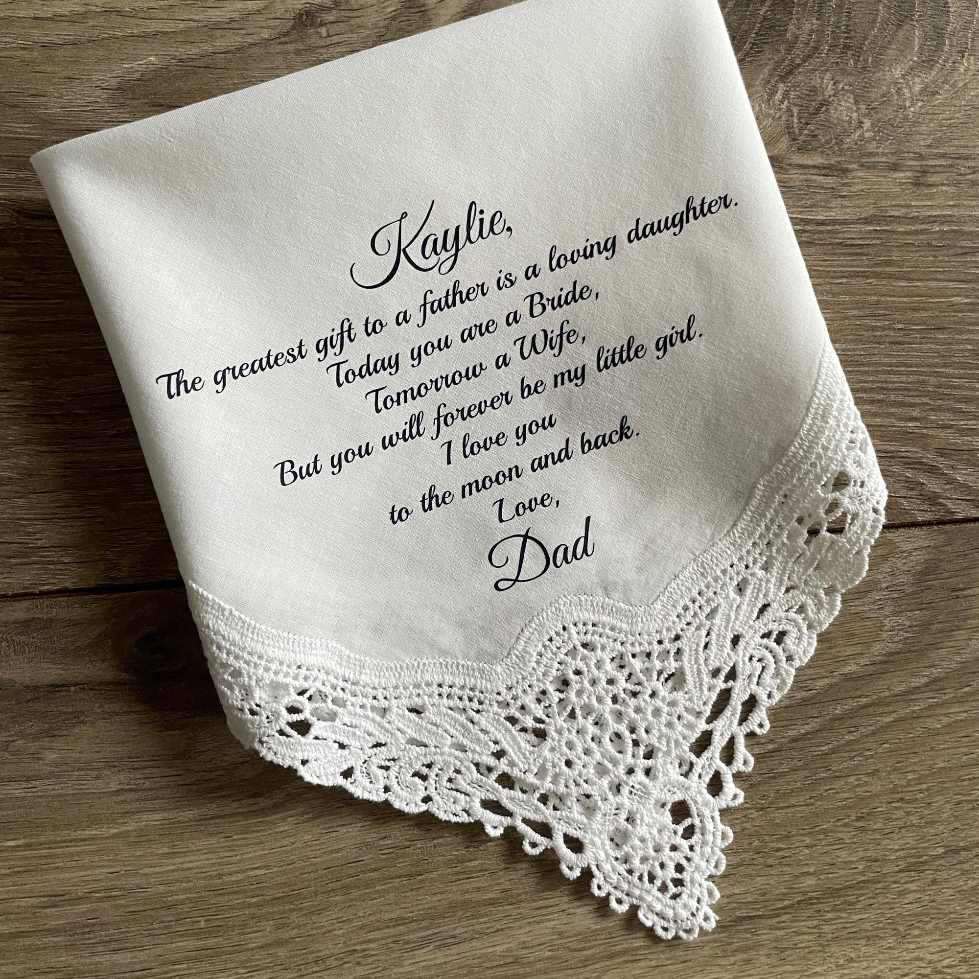 Bride Gift From Dad for Bride Gift Daughters Wedding Handkerchief From ...