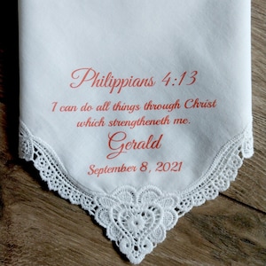 Christian Gifts for Women Custom Bible Verse Personalized Handkerchief ...