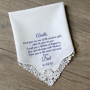 Bride Gift From Dad for Bride Gift Daughters Wedding Handkerchief From ...
