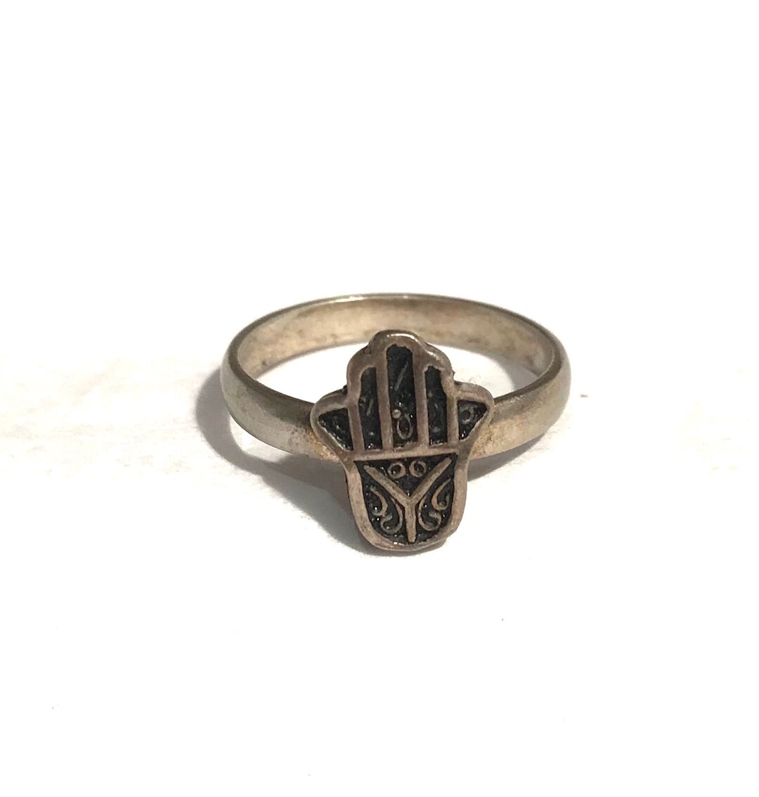 Khamsa Ring , SIZE 6 Ring Fatima Hand Ring , Protection Ring , Good ...