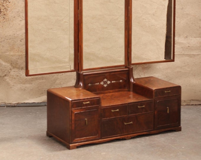 Vintage Japanese Vanity Kyodai With Mirror Sanmenkyo 24J-310 - Etsy