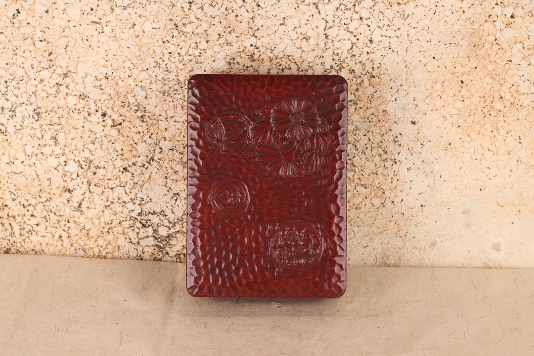 Japanese Kamakura Letter Box With Bamboo and Sakura Carving (24N-85-3 ...