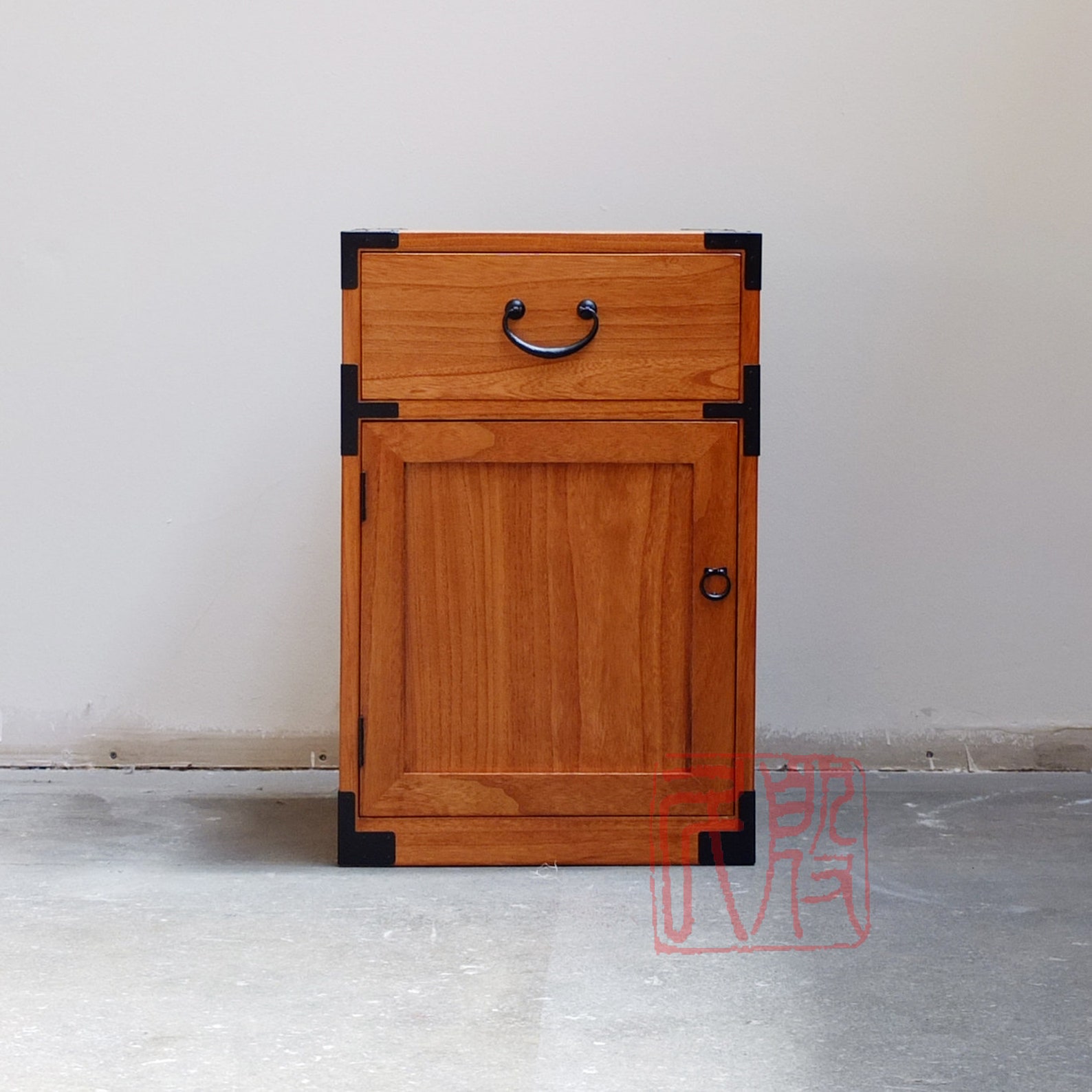 Japanese Style Night Stand Hand Made With Solid Kiri Wood. - Etsy