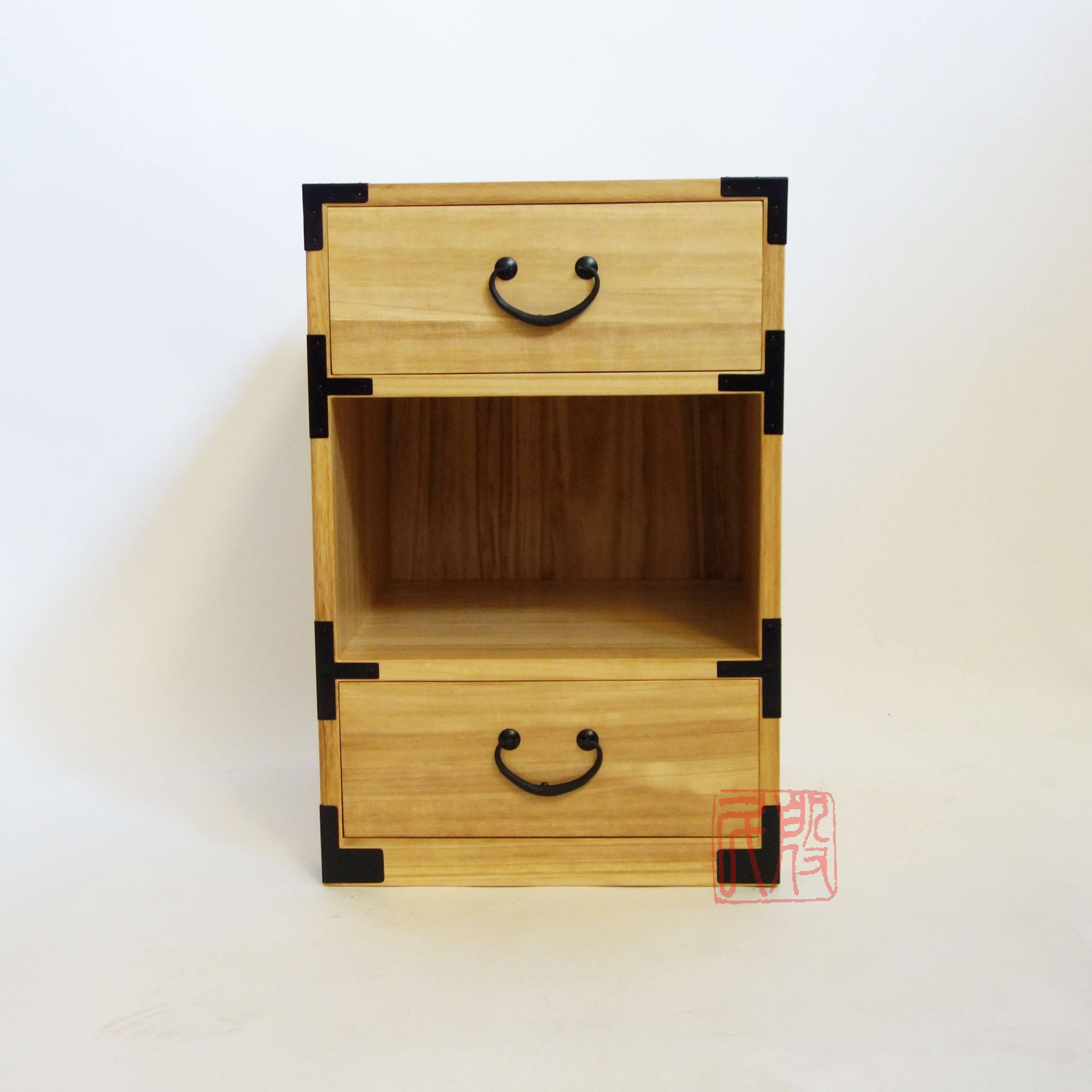 Japanese Style Night Stand Hand Made With Solid Kiri Wood. - Etsy