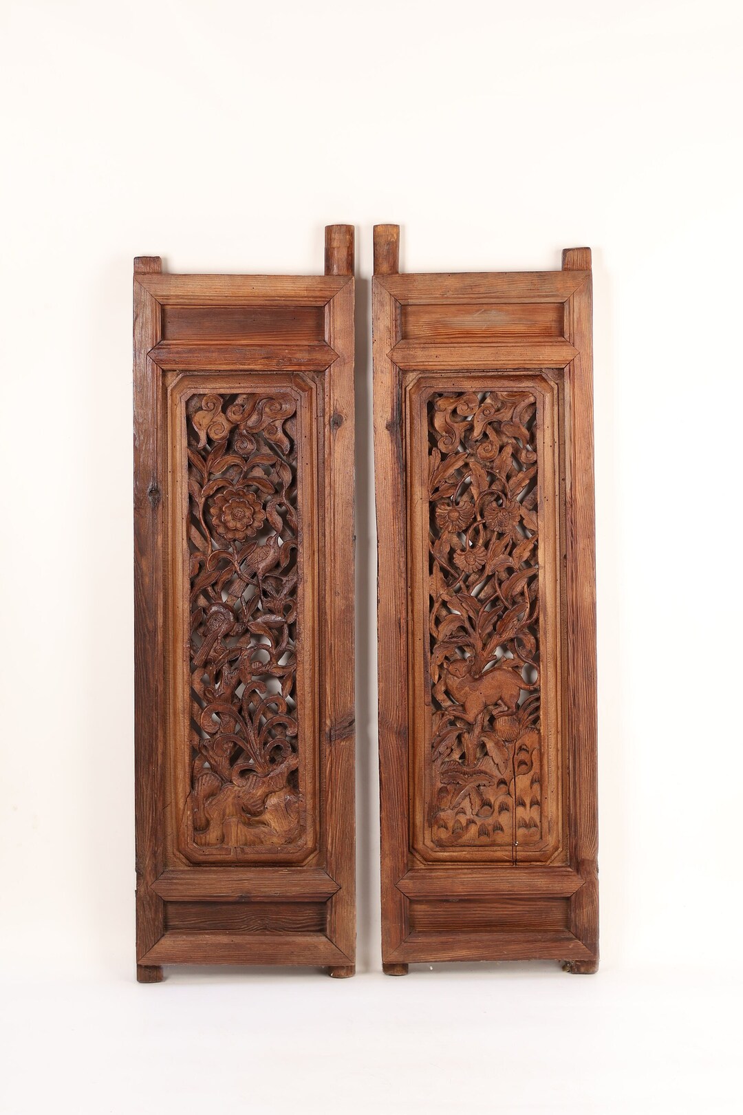 Vintage Hand Carved Chinese Wooden Window Panels WP8 - Etsy
