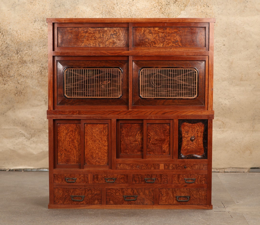 Antique Japanese Cha Tansu Tea Chest 2 Section (24A-E1) - Etsy