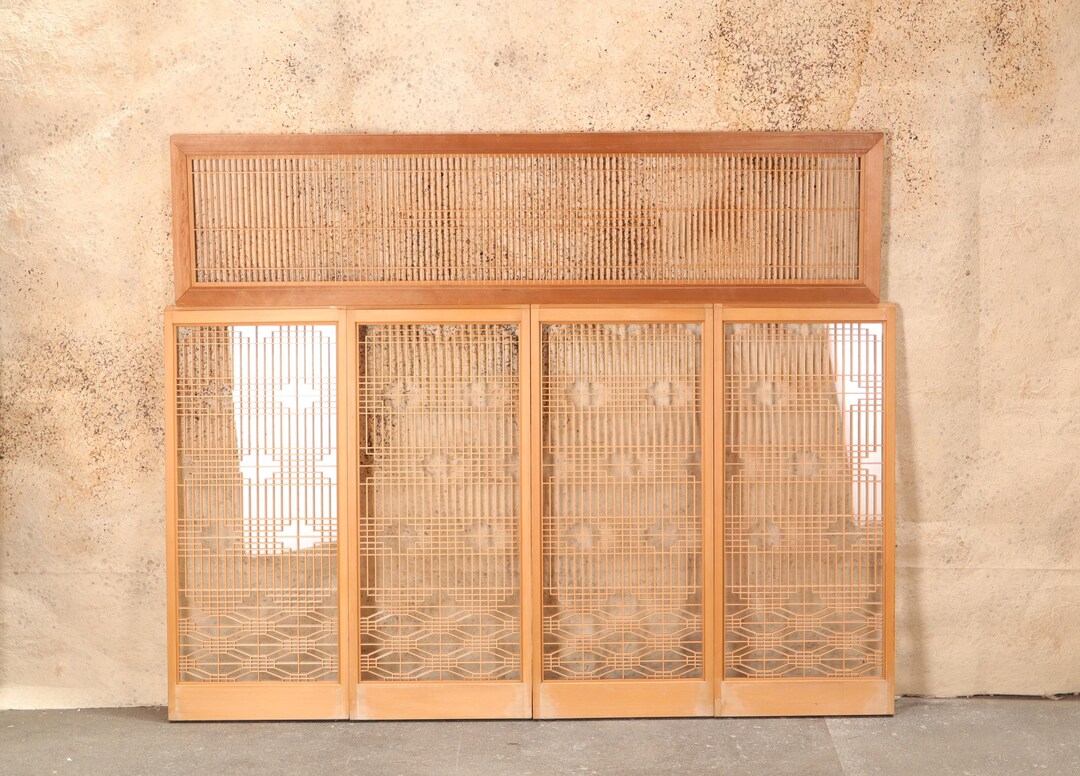 Vintage Japanese Shoin 5 Panels, Kumiko Style Lattice (24N-11-1) - Etsy