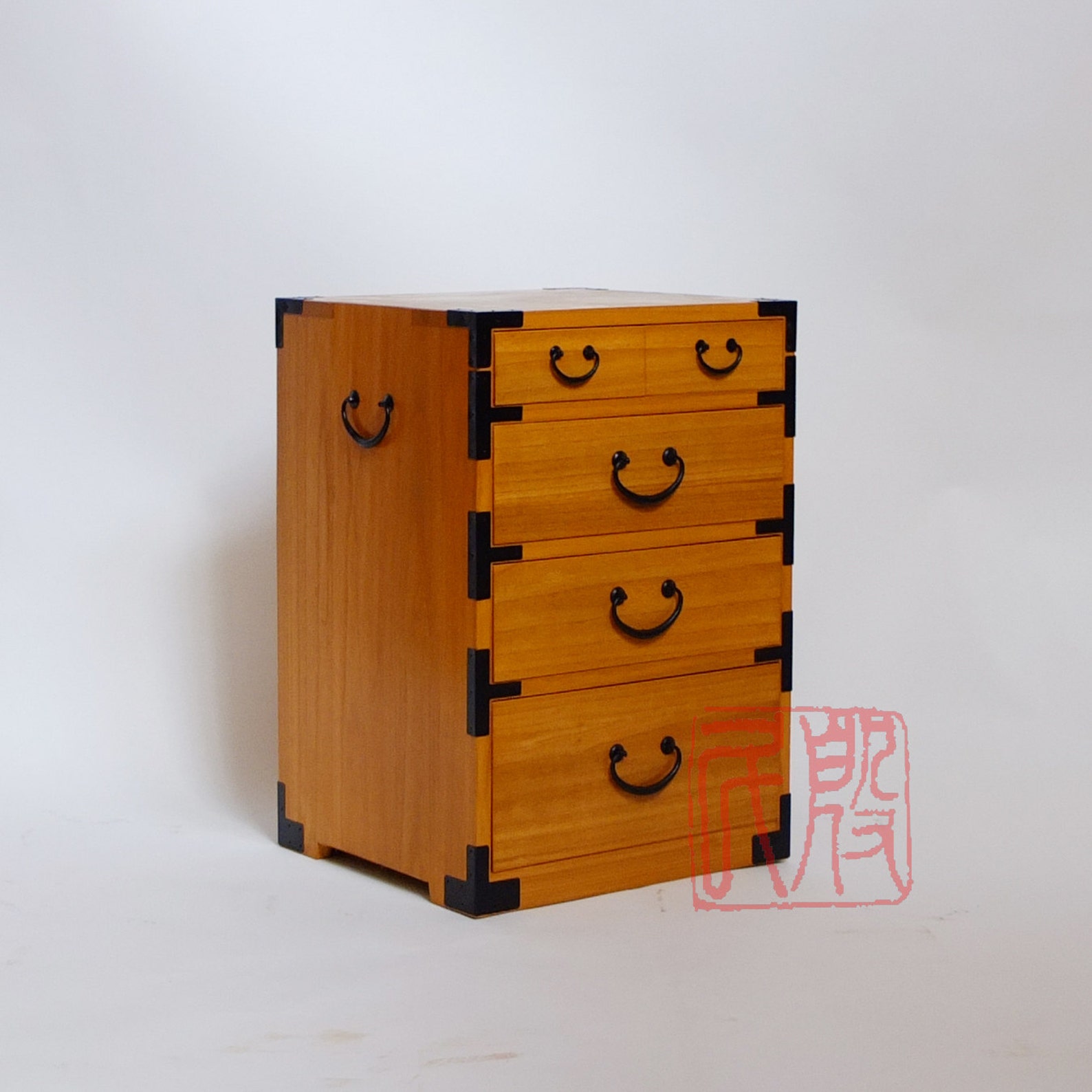 Japanese style night stand hand made with solid kiri wood. | Etsy