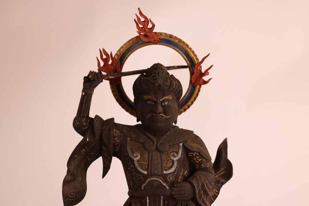 Japanese Wooden Shinto Deity Statue (22M826) - Etsy