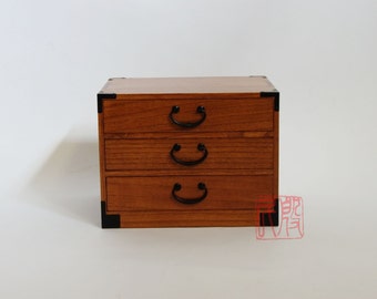 Japanese Style Night Stand Hand Made With Solid Kiri Wood. | Etsy