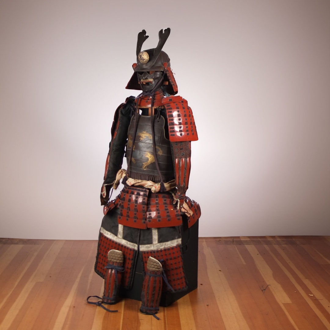 Vintage Japanese Red Yoroi Samurai Kabuto Armour A Set 23O-318 - Etsy