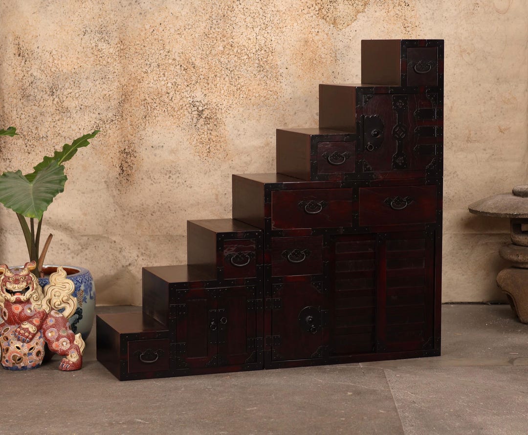 Vintage Japanese Step Chest Kaidan Tansu 3 Section (24N-E5) - Etsy ...