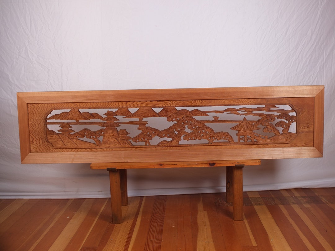 Vintage Japanese Ranma Transom Natural Wood 23O-422-1 - Etsy