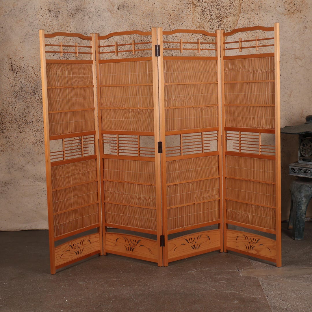 Japanese Tsuitate Divider 4 Panel Screen (25D-099) - Etsy